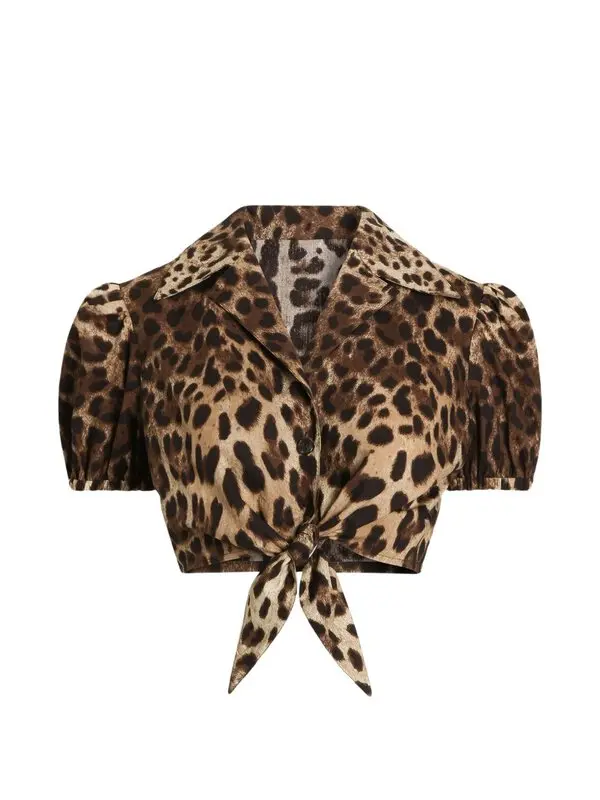 Dolce & Gabbana Leo Print Cotton Poplin Shirt - Multicolor