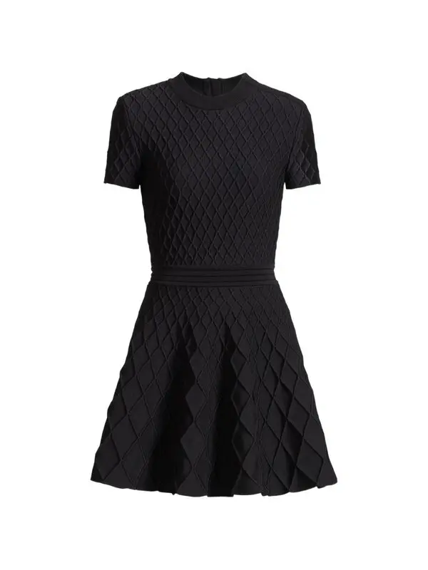 Balmain Flared Mini Dress With Quilted Effect - Multicolor