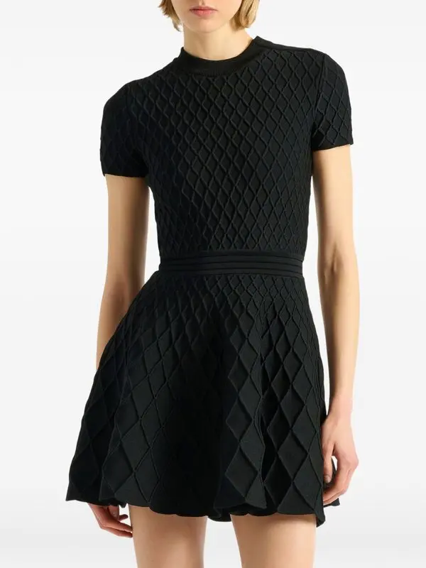 Balmain Flared Mini Dress With Quilted Effect - Multicolor