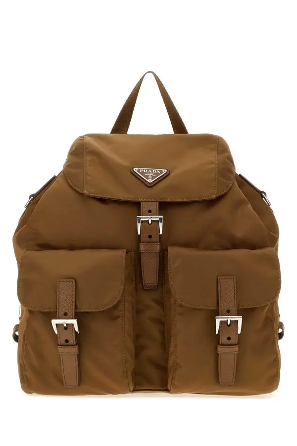 Prada Camel Canvas Backpack