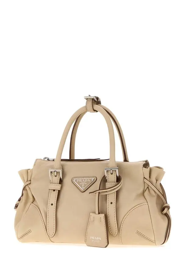 Prada Sand Leather Small Karin Handbag - Brown