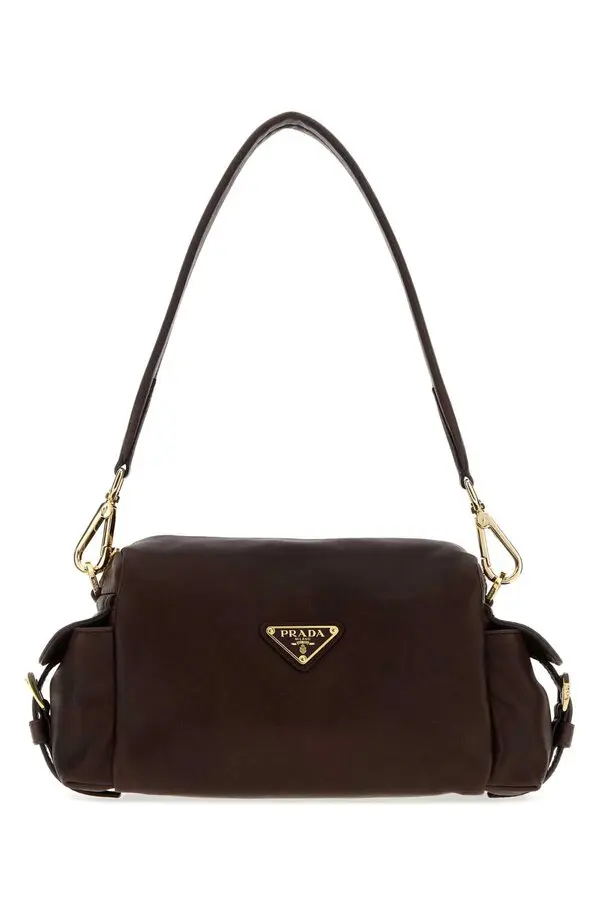 Prada Nappa Leather Shoulder Bag - Brown