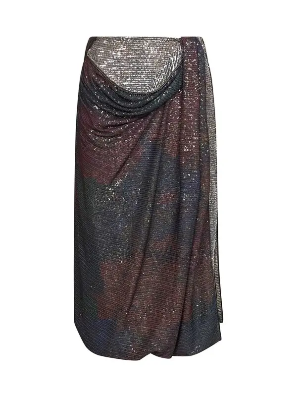 MAISON MARGIELA Sequined Draped Midi Skirt - Multicolor