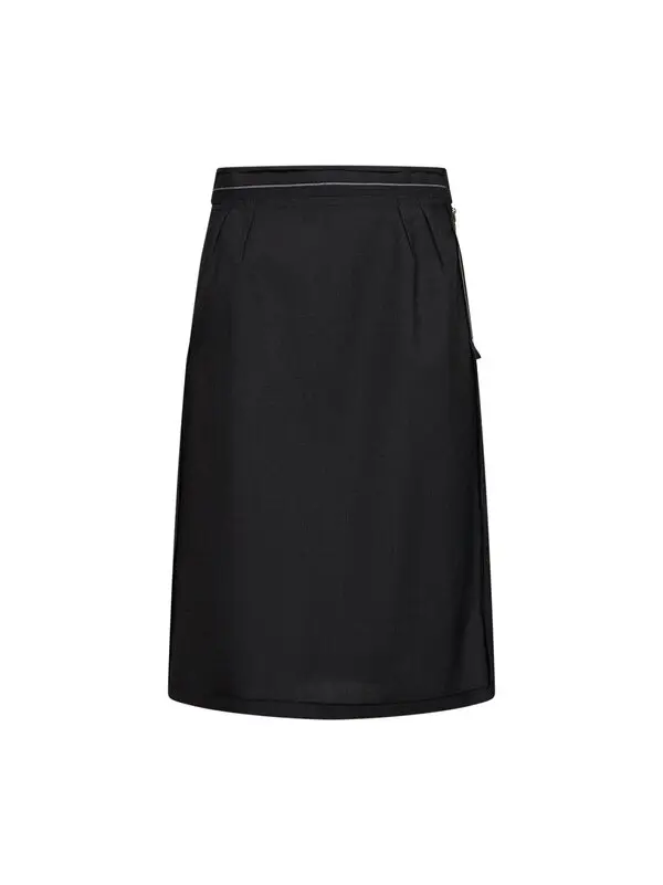 MAISON MARGIELA Charcoal Wool Reversed Midi Skirt - Multicolor