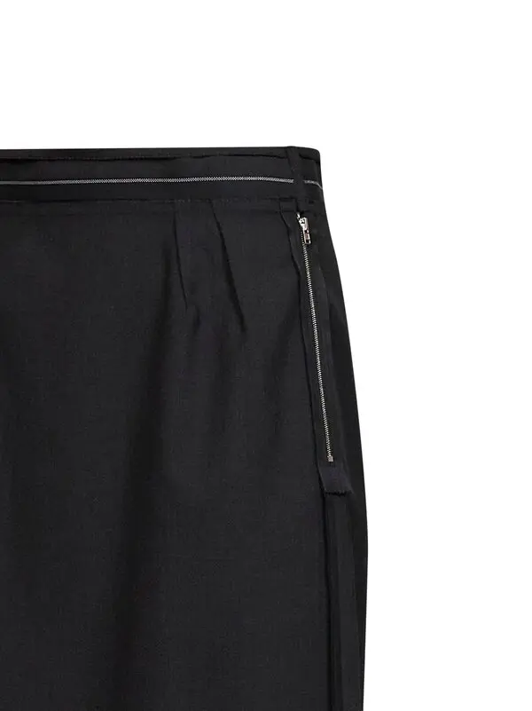 MAISON MARGIELA Charcoal Wool Reversed Midi Skirt