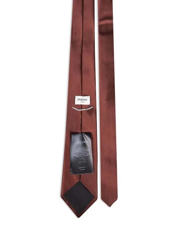 Saint Laurent Copper Silk Satin Tie