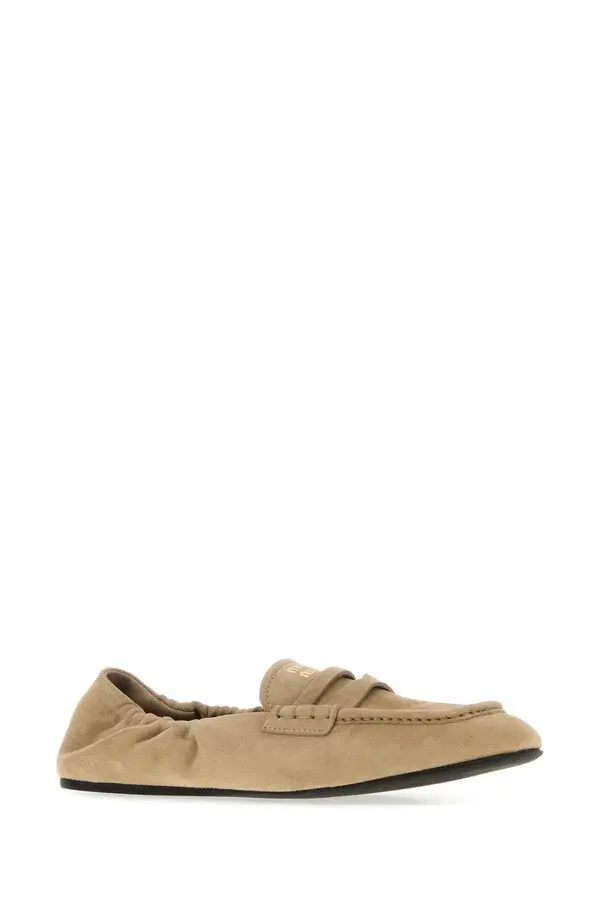 Miu Miu Suede Leather Loafers - Brown