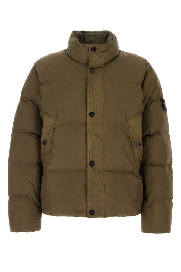 Stone Island Khaki Down Jacket - Green