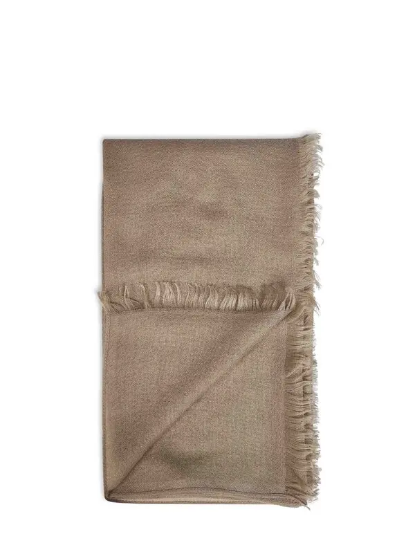 Brunello Cucinelli Brown Cashmere And Silk Scarf