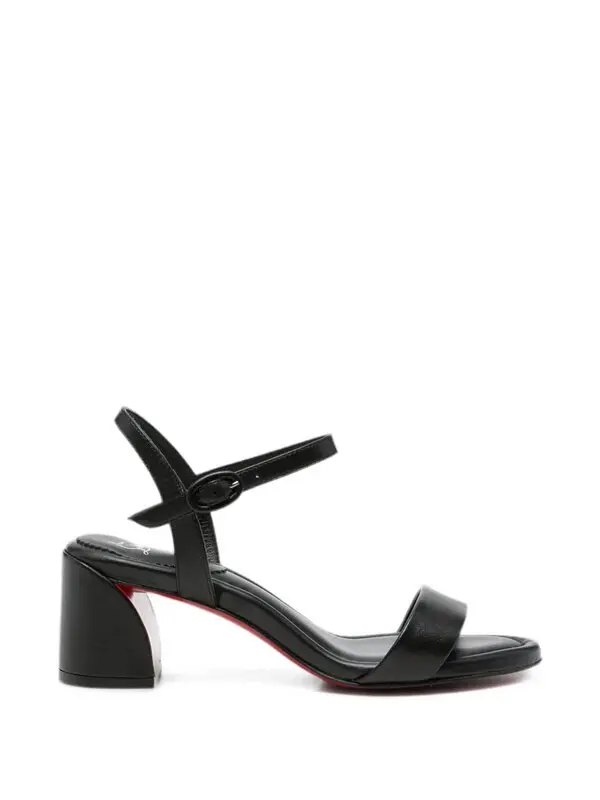 CHRISTIAN LOUBOUTIN Jane Leather Block Heel Sandals - Multicolor