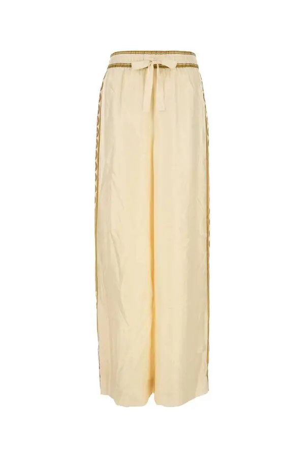 Zimmermann Cream Twill Luna Wide-leg Pant - Yellow