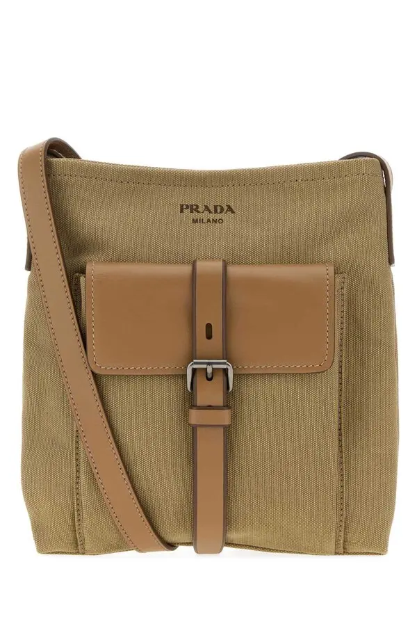 Prada Khaki Canvas Route Crossbody Bag