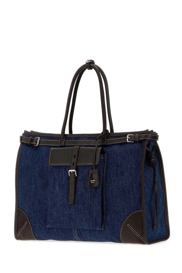 Prada Denim Shopping Bag