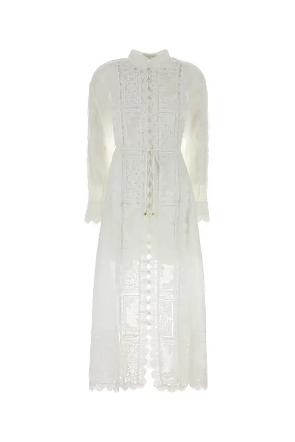 Zimmermann Ramie Aster Dress - White