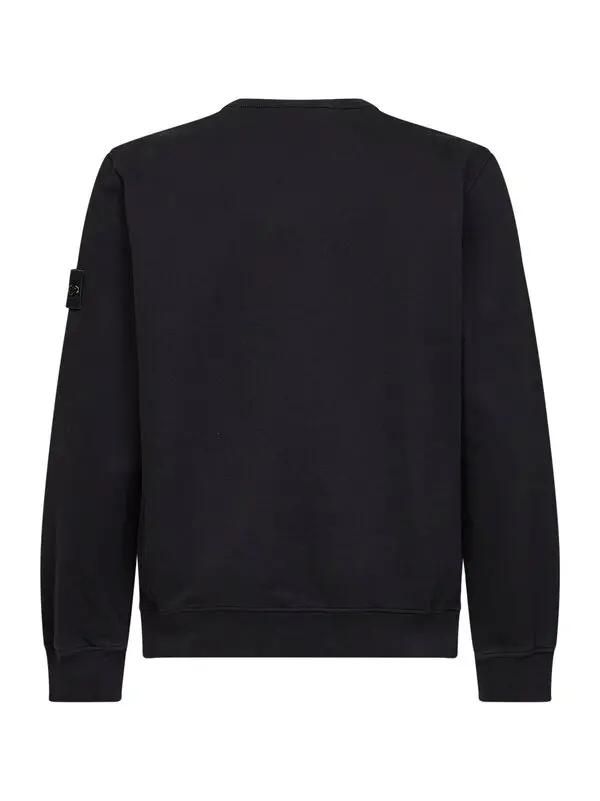 Stone Island Black Organic Stretch Cotton Crewneck Sweatshirt - Multicolor