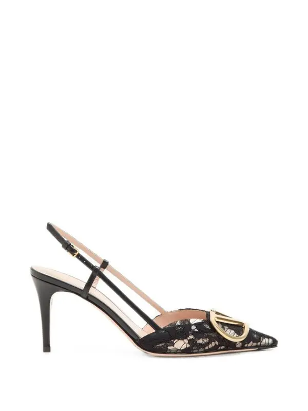 Valentino Garavani Vlogo Signature Lace Slingback Pumps - Multicolor