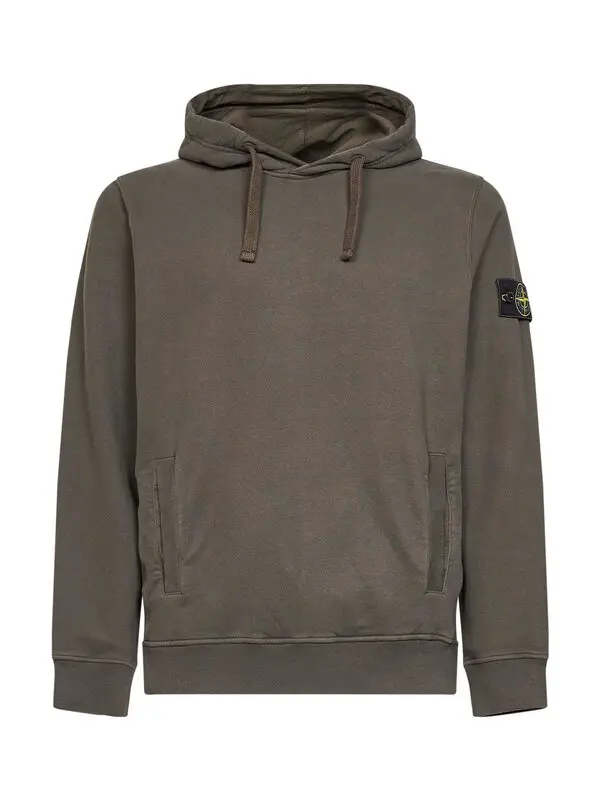Stone Island Coal Grey Stretch Organic Cotton Hoodie - Multicolor