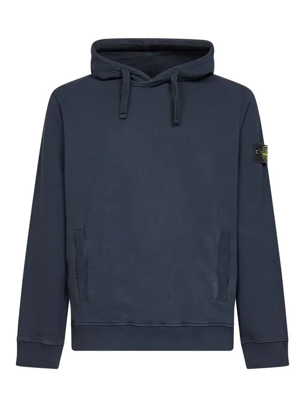 Stone Island Blue Stretch Organic Cotton Hoodie - Multicolor
