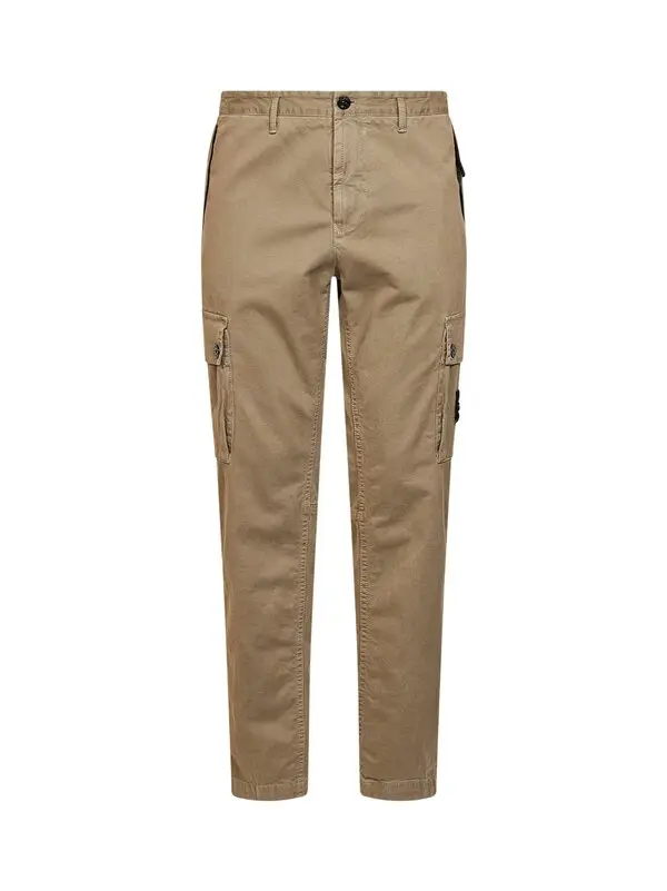 Stone Island Military Green Organic Stretch Broken Twill Cargo Trousers