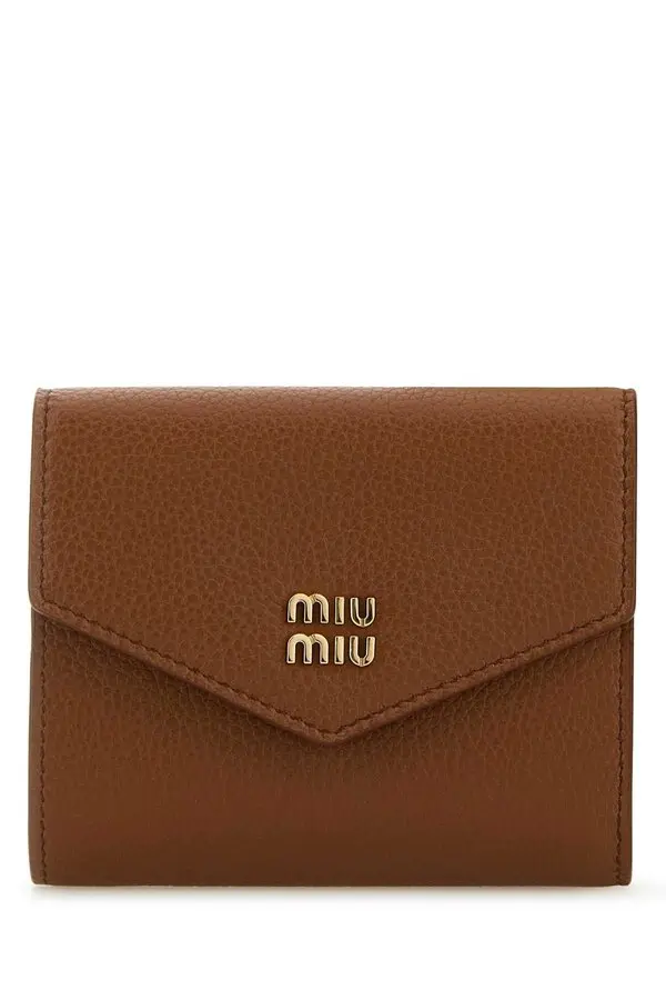 Miu Miu Caramel Leather Wallet - Brown