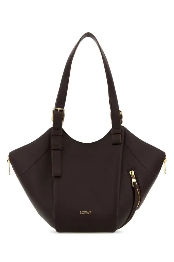 Loewe Chocolate Leather Hammock Flip Handbag