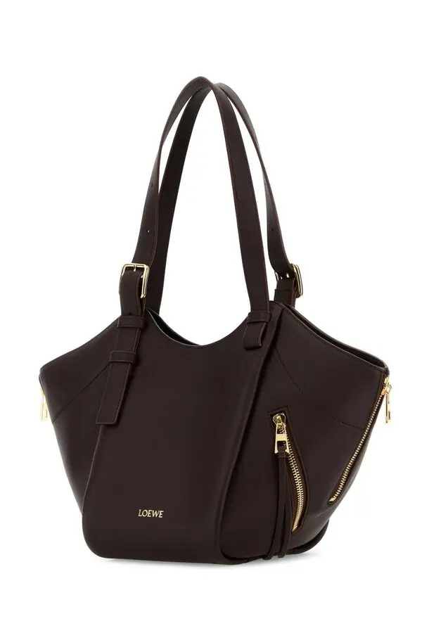 Loewe Chocolate Leather Hammock Flip Handbag