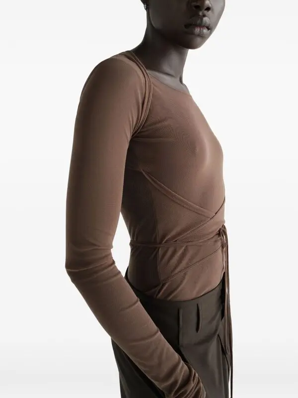 LEMAIRE Ballerina Knotted Mesh Jersey Top - Multicolor