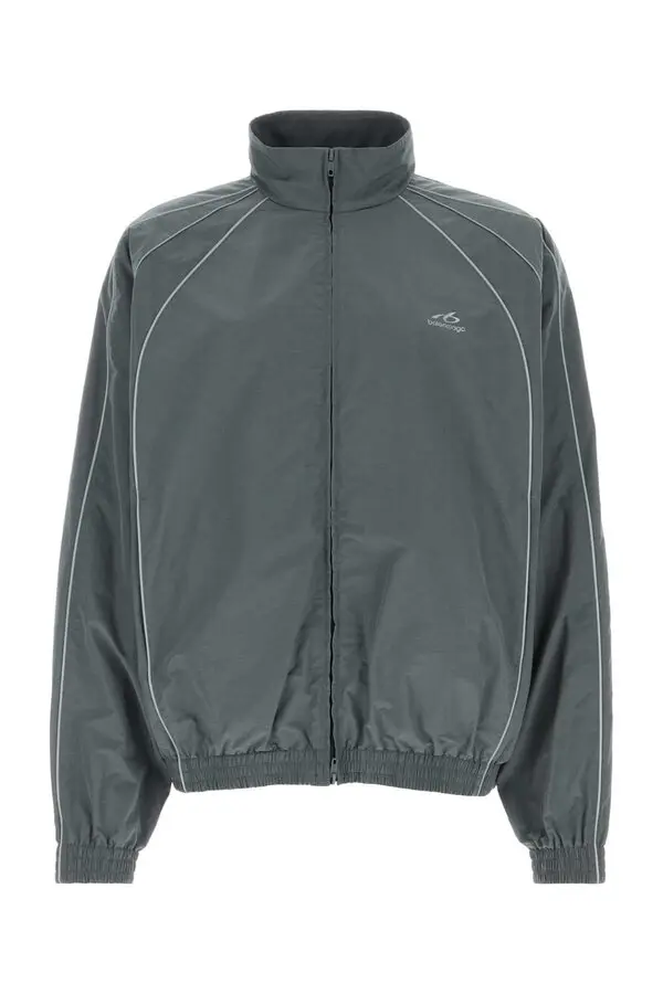 Balenciaga Dark Grey Cotton And Nylon Jacket