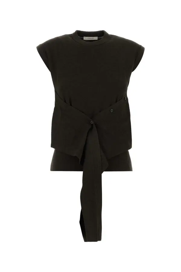 LEMAIRE Dark Wool And Acrylic Vest - Brown