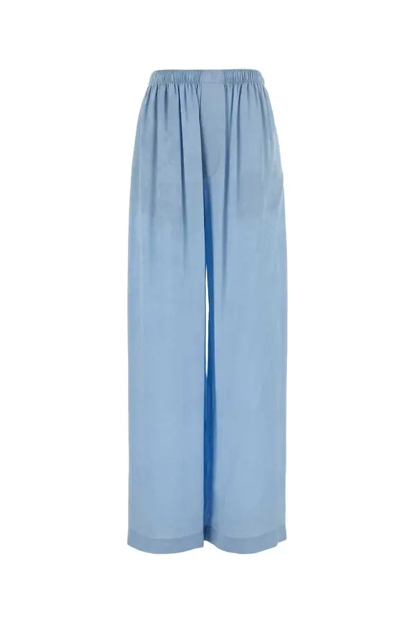 Balenciaga Light Silk Wide-leg Pant - Blue