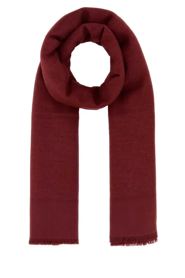 Fendi Burgundy Wool Blend Scarf