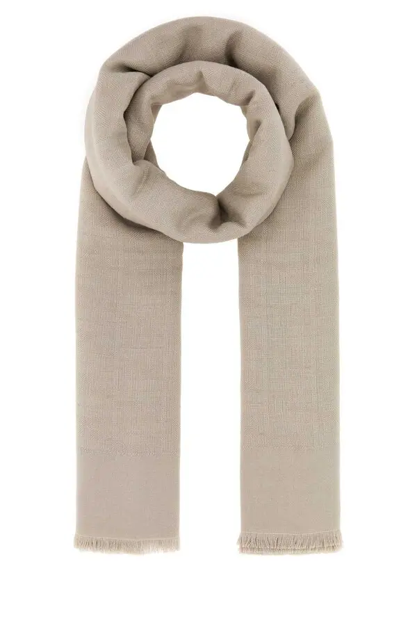Fendi Dove Grey Wool Blend Scarf - Gray