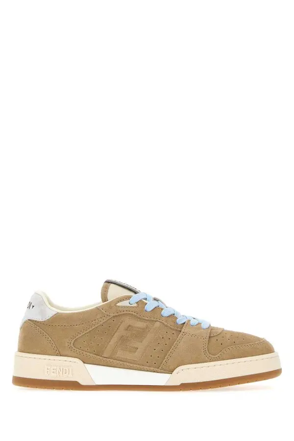 Fendi Cappuccino Suede Match Sneakers - Brown
