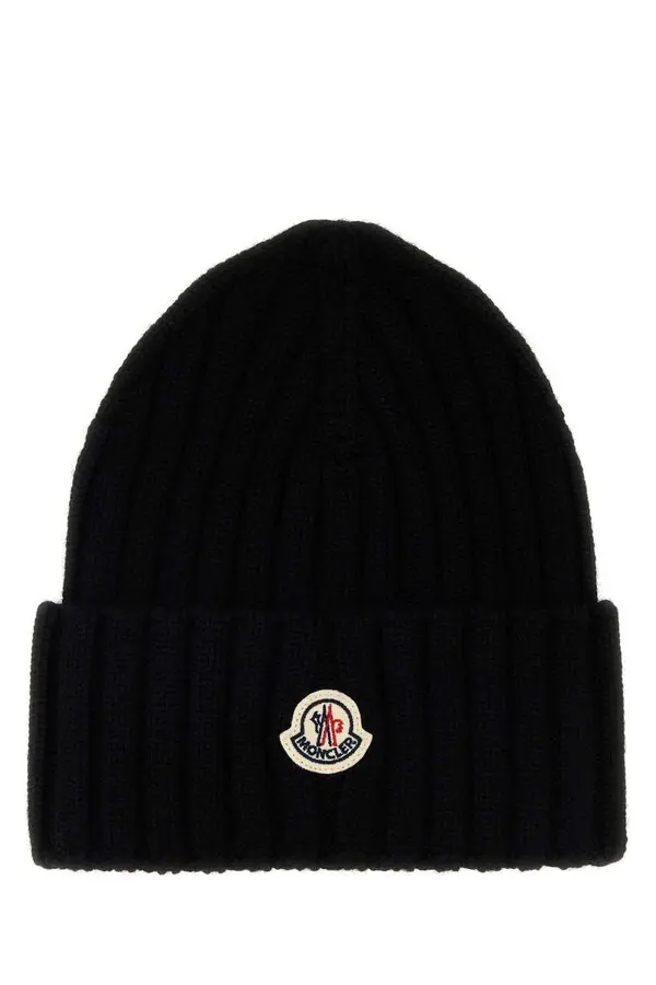 Moncler Wool Beanie Hat - Black