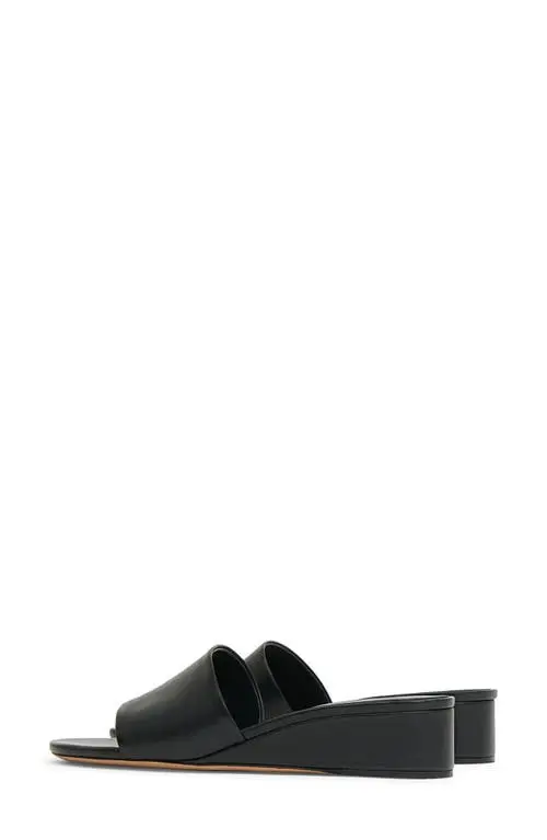 MANSUR GAVRIEL Zeppa Leather Slide Wedge Sandal - Black