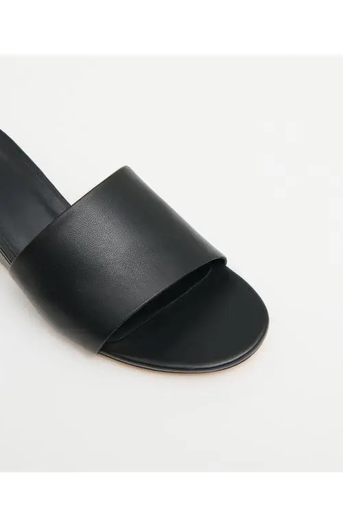 MANSUR GAVRIEL Zeppa Leather Slide Wedge Sandal - Black