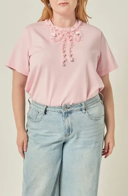 English Factory Beaded Bow T-shirt