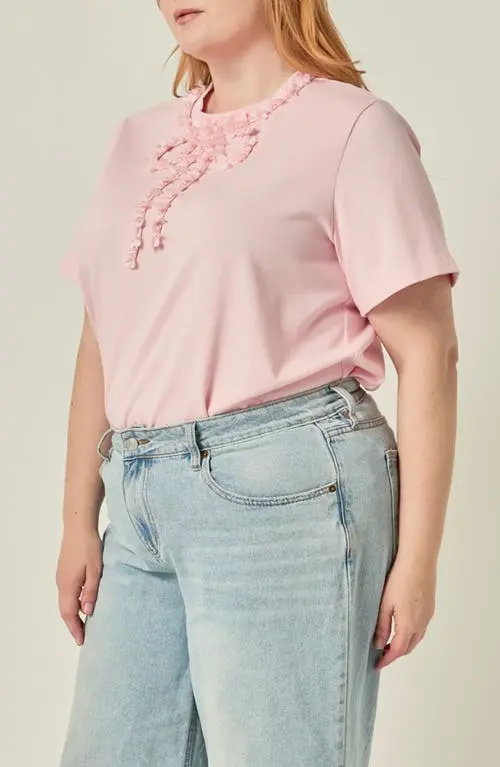 English Factory Beaded Bow T-shirt