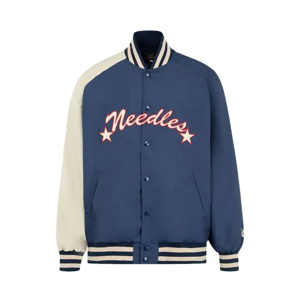 Needles Poly Shantung Stadium Jacket 'navy - Blue
