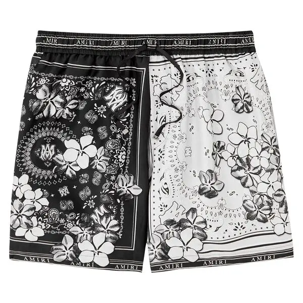 Amiri Bandana Floral Shorts - Black