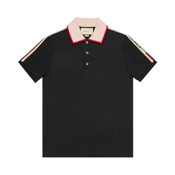 Gucci Polo With Stripe - Black