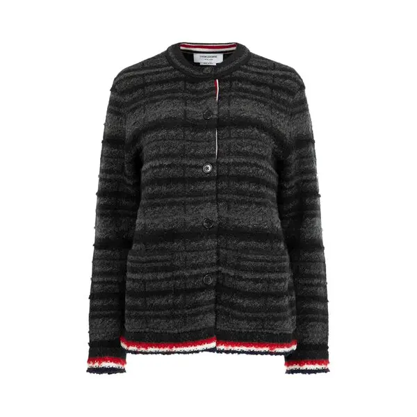 Thom Browne Tartan Check Inlay Cardigan
