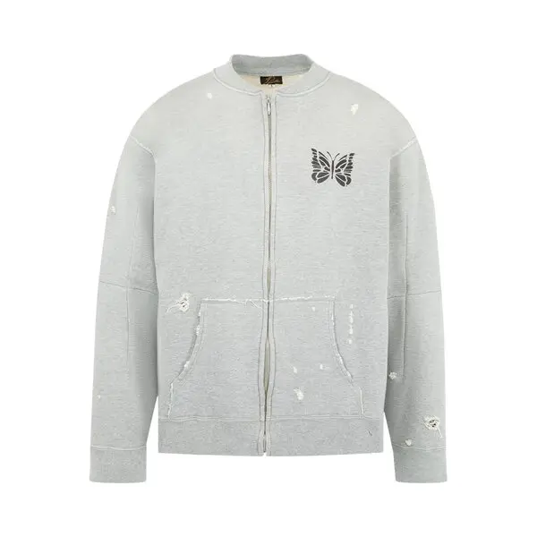Needles Deconstructed Zipped Sweat 'heather - Grey