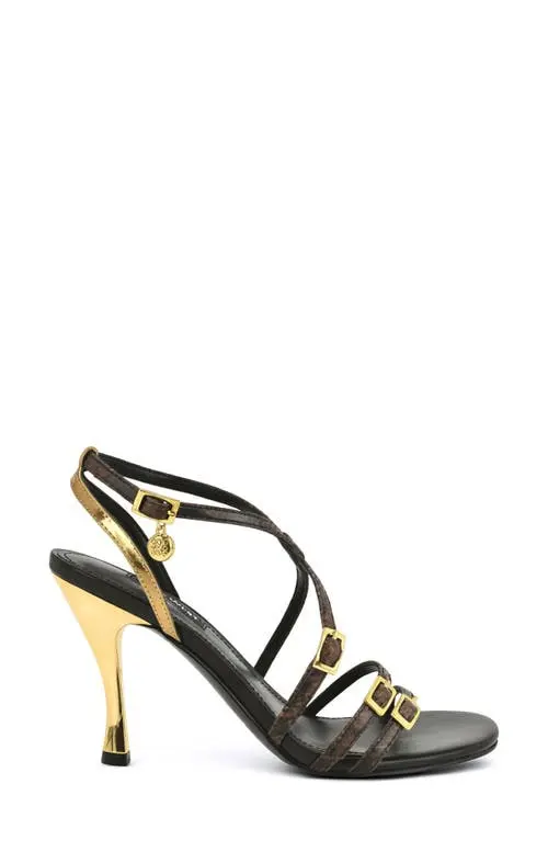 Nine West Lavva Buckle Ankle Strap Sandal - Light Brown