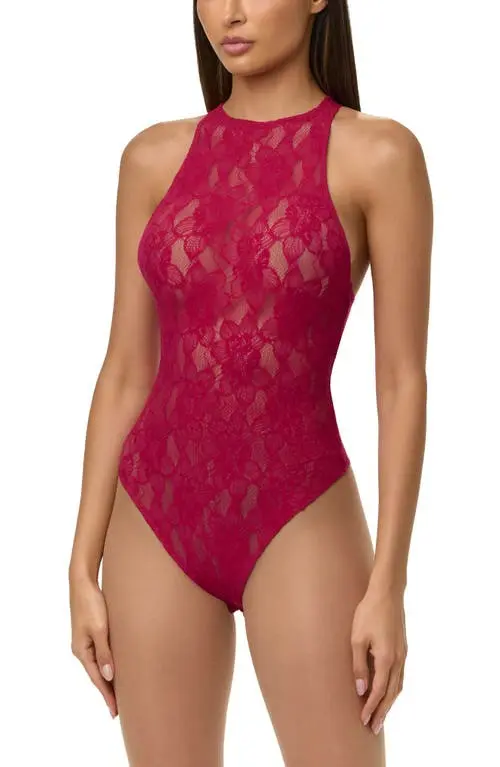 Naked Wardrobe Lace Racerback Bodysuit