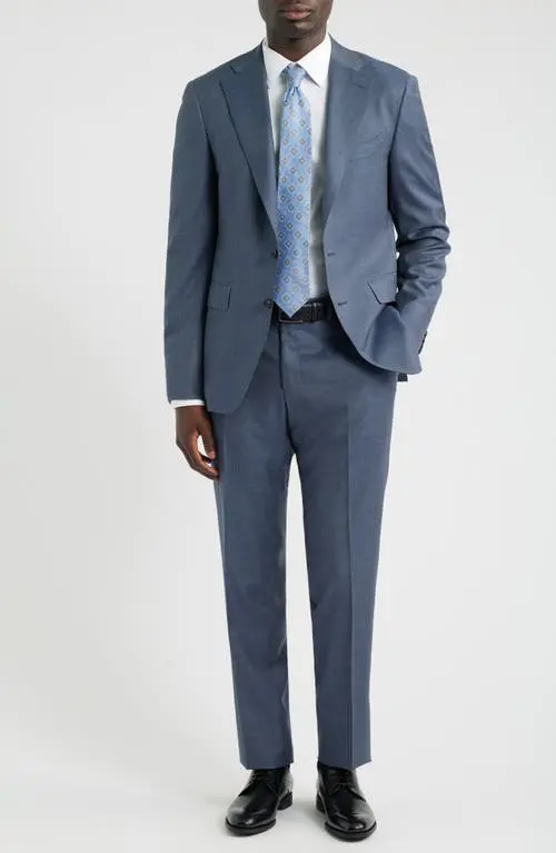 Canali Capri Trim Fit Solid Wool Suit
