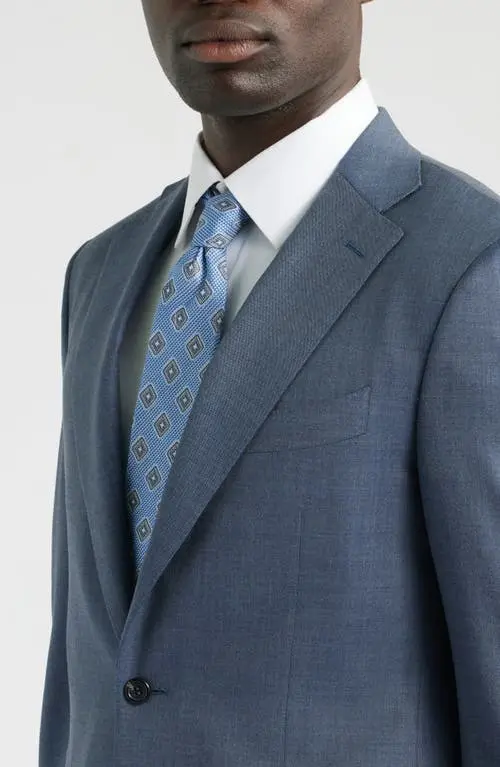 Canali Capri Trim Fit Solid Wool Suit