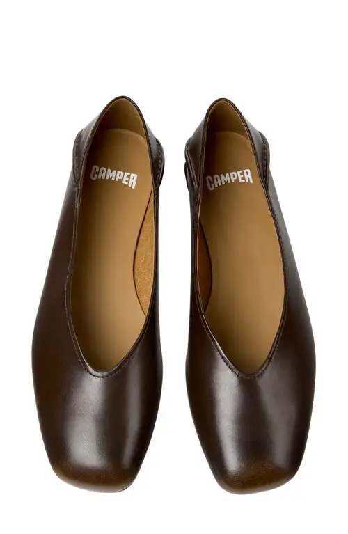 Camper Casi Myra Ballerina Flat - Dark Brown