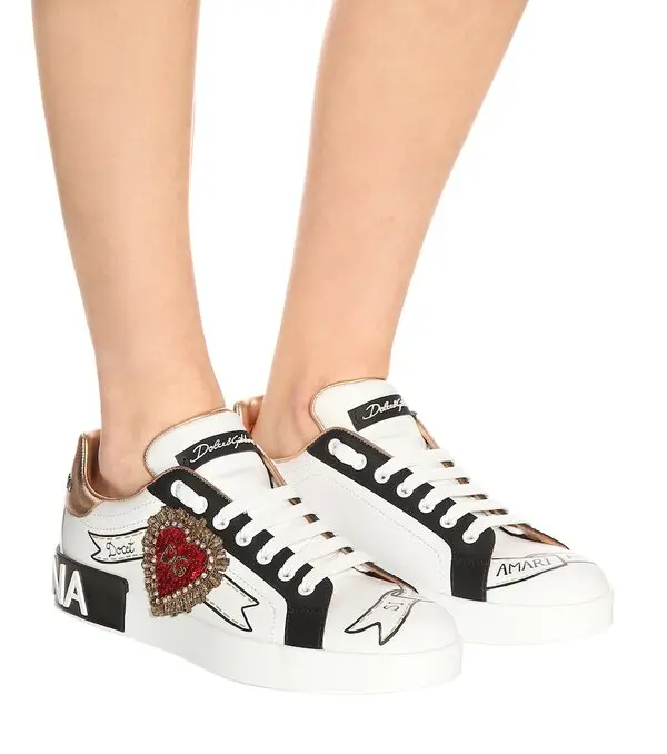 Dolce & Gabbana Portofino Calf Leather Lace-up Sneakers