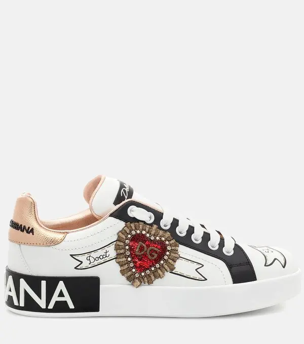 Dolce & Gabbana Portofino Calf Leather Lace-up Sneakers